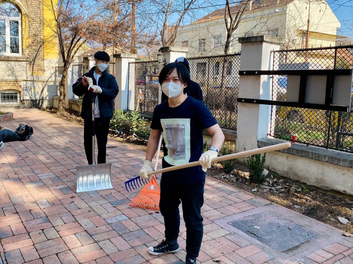 Groups of students Cleaning up the schoolyard | Avicenna International ...